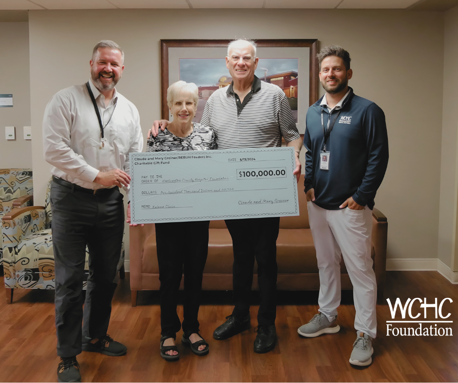 Claude and Mary Greiner Donate $100,000 to WCHF for Kalona Clinic ...