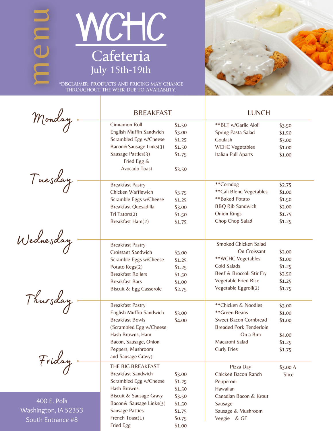 Dining Options | WCHC