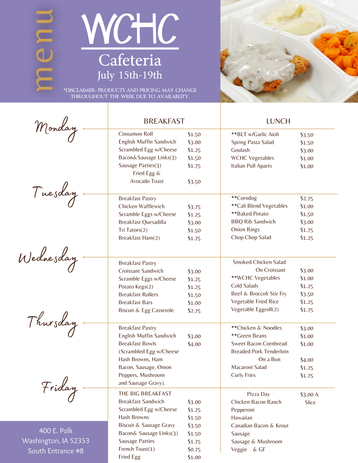 Dining Options | WCHC